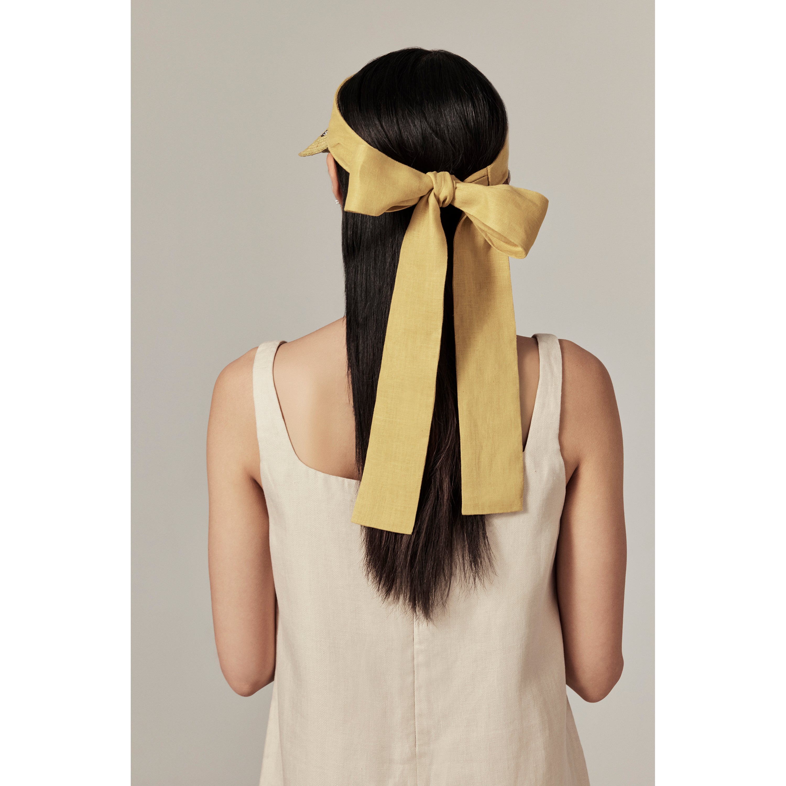 Parker Raffia Peak Visor - Chartreuse - Helen Kaminski AU