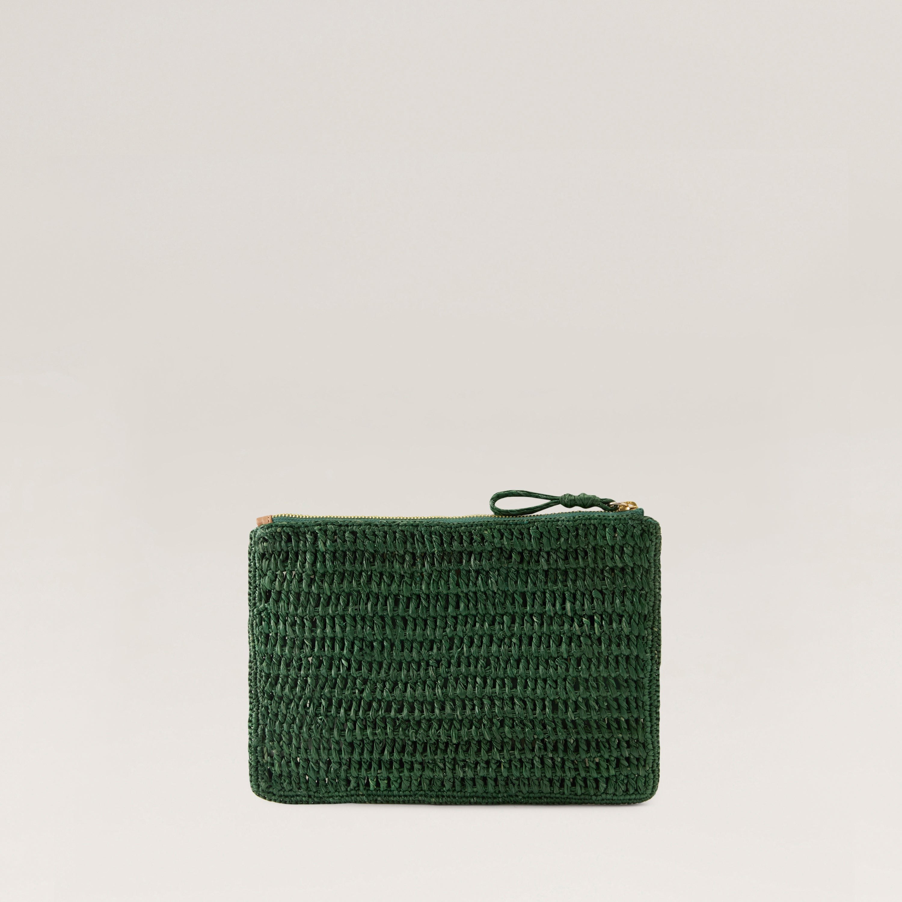 Dayani Raffia Crochet Pouch - Emerald - Green Clutch Bag | Helen ...