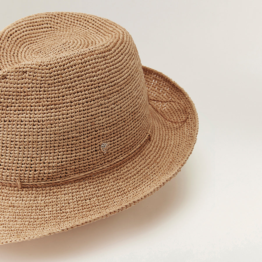 Fai Nougat Raffia Foldable Fedora Hat - Helen Kaminski