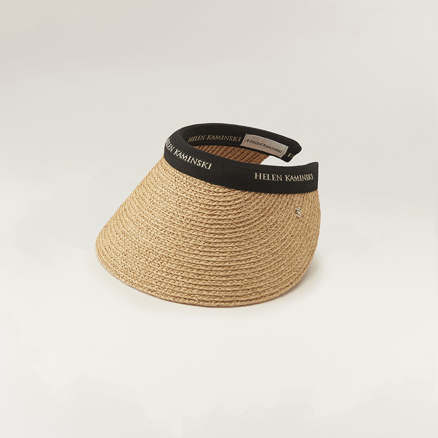 Bianca 12 Visor - Natural Black Logo - Helen Kaminski AU